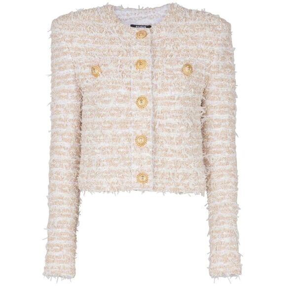 Balmain | Jackets & Coats | Balmain Womens Cropped Tweed Jacket | Poshmark
